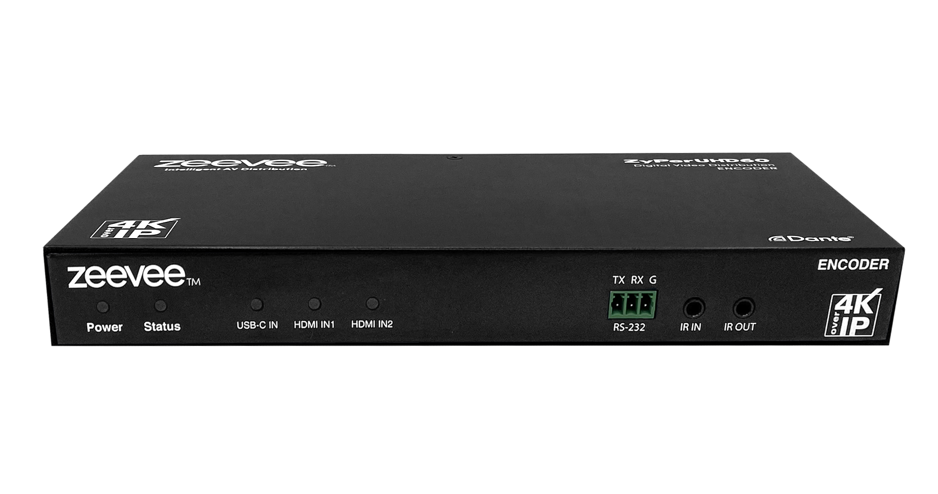 ZeeVee ZyPerUHD60 Encoder, 3x1 Switching Input, Dual LAN with Dante